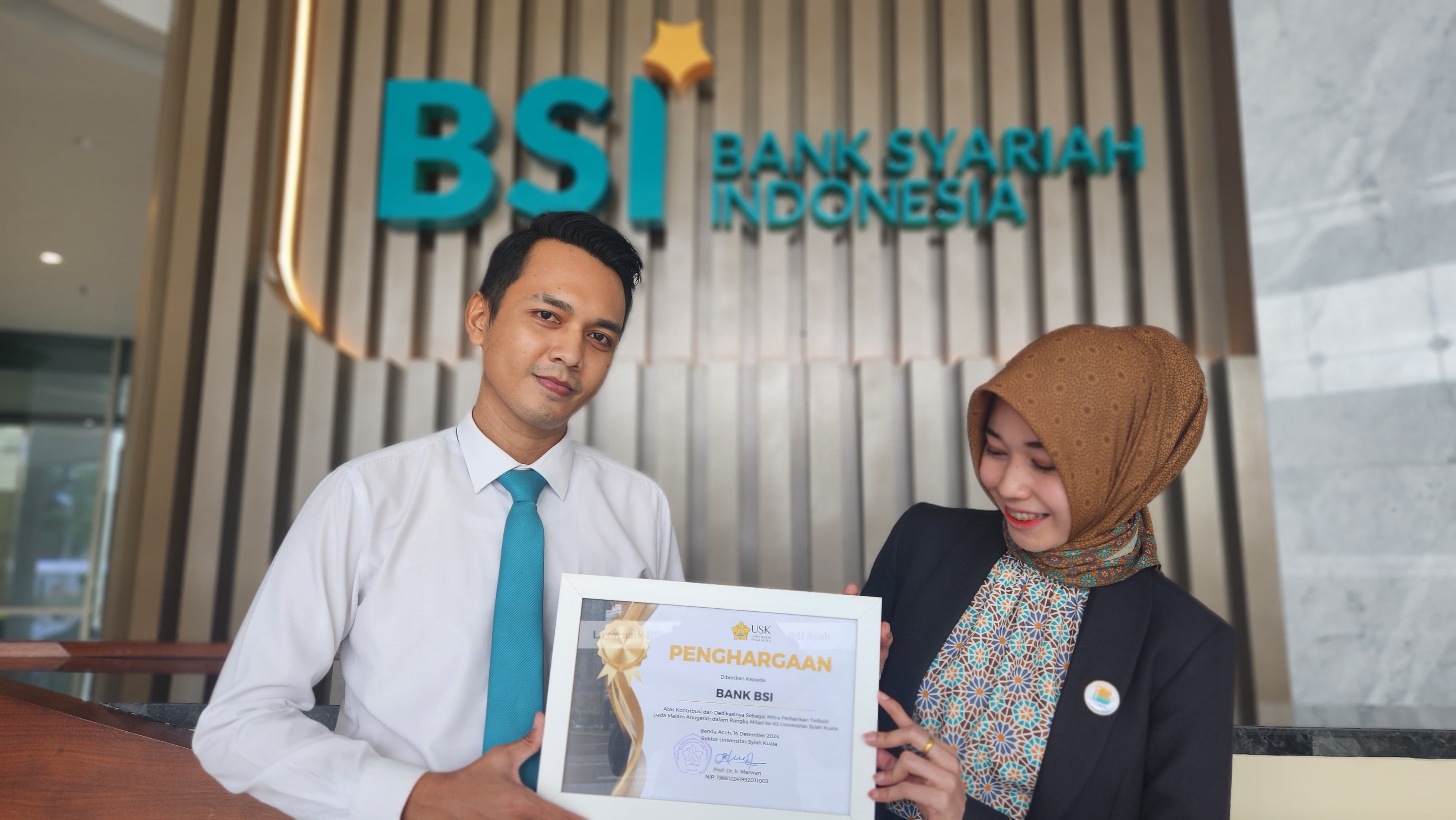 BSI Aceh Raih Penghargaan Mitra Perbankan Terbaik dari Universitas Syiah Kuala